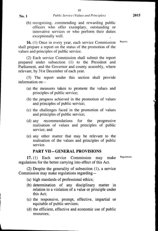 PublicService_ValuesandPrinciples_Act__No1of2015 | PDF