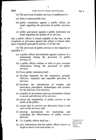 PublicService_ValuesandPrinciples_Act__No1of2015 | PDF