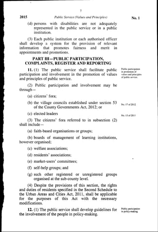 PublicService_ValuesandPrinciples_Act__No1of2015 | PDF