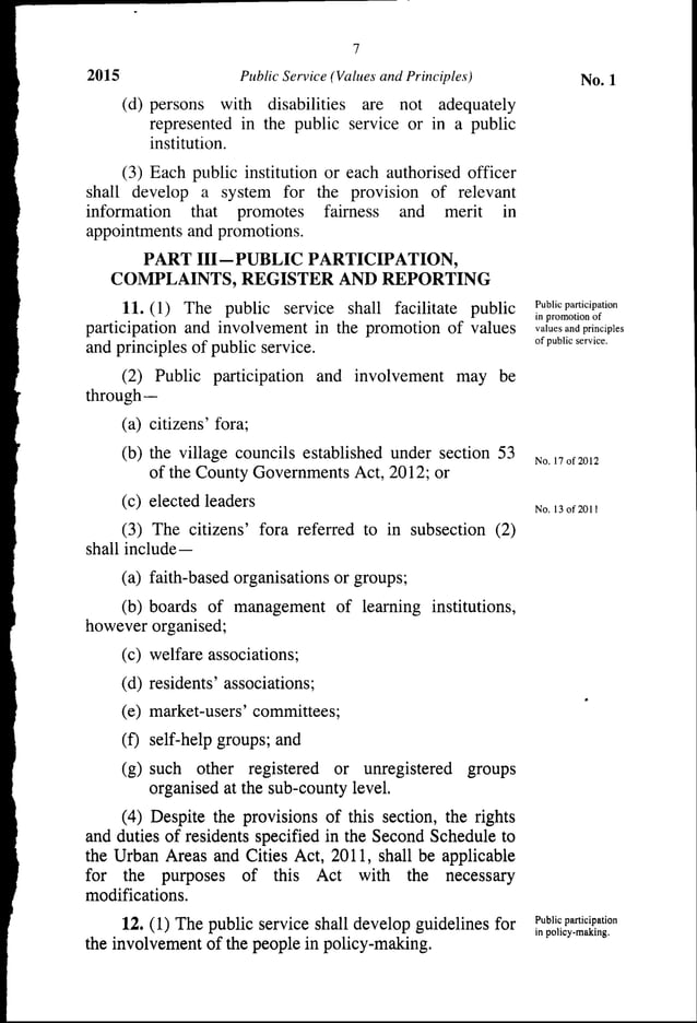 PublicService_ValuesandPrinciples_Act__No1of2015 | PDF | Law