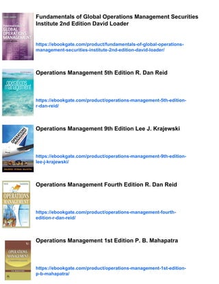 Production and Operations Management 2nd Edition R.B. Khanna | PDF