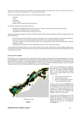 ASEG-PESA-AIG_2016_Abstract_North West Shelf 3D Velocity Modeling_ESTIMAGES | PDF