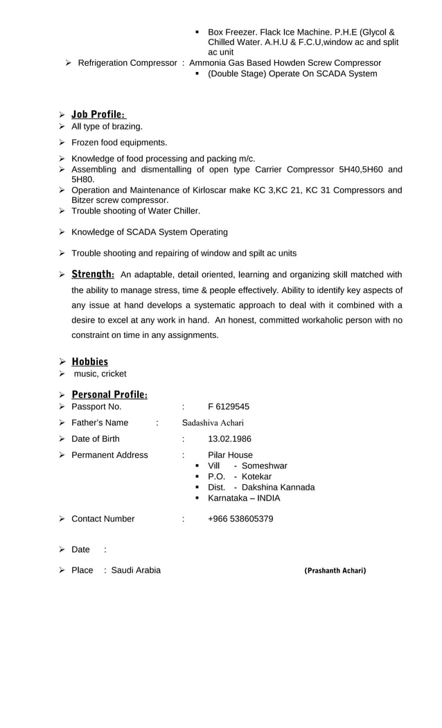 Prashanth cv | PDF