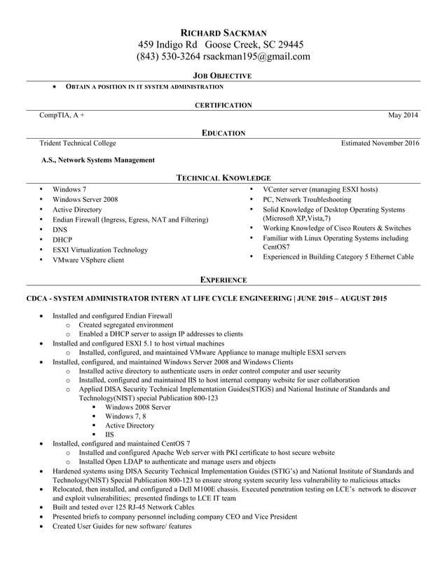 Richie_Sackman-_Resume_8-13-15 | PDF