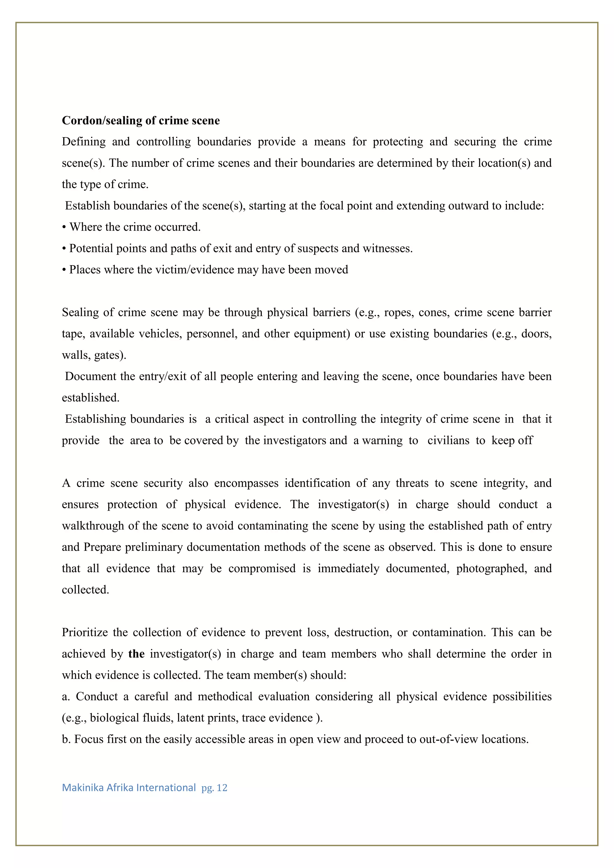 CRIME SCENE MANAGEMENT COMPILED | PDF