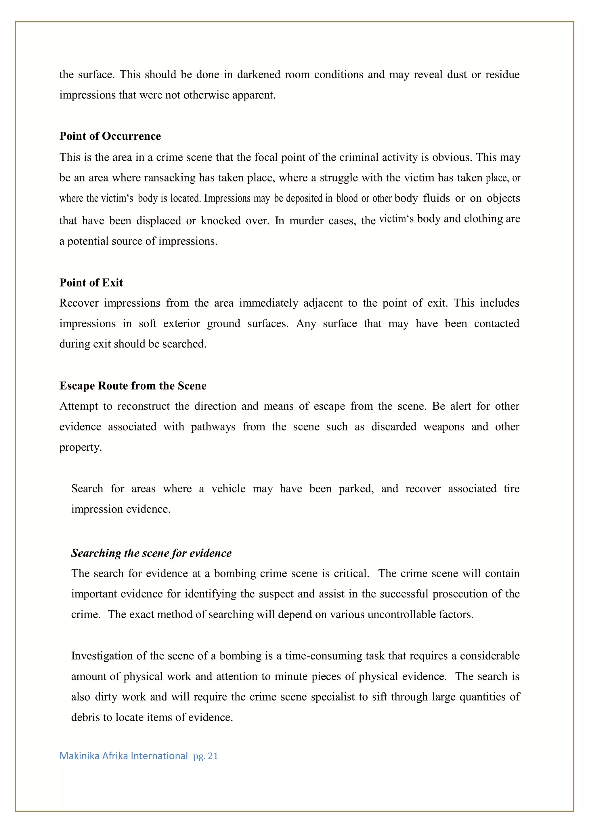 CRIME SCENE MANAGEMENT COMPILED | PDF