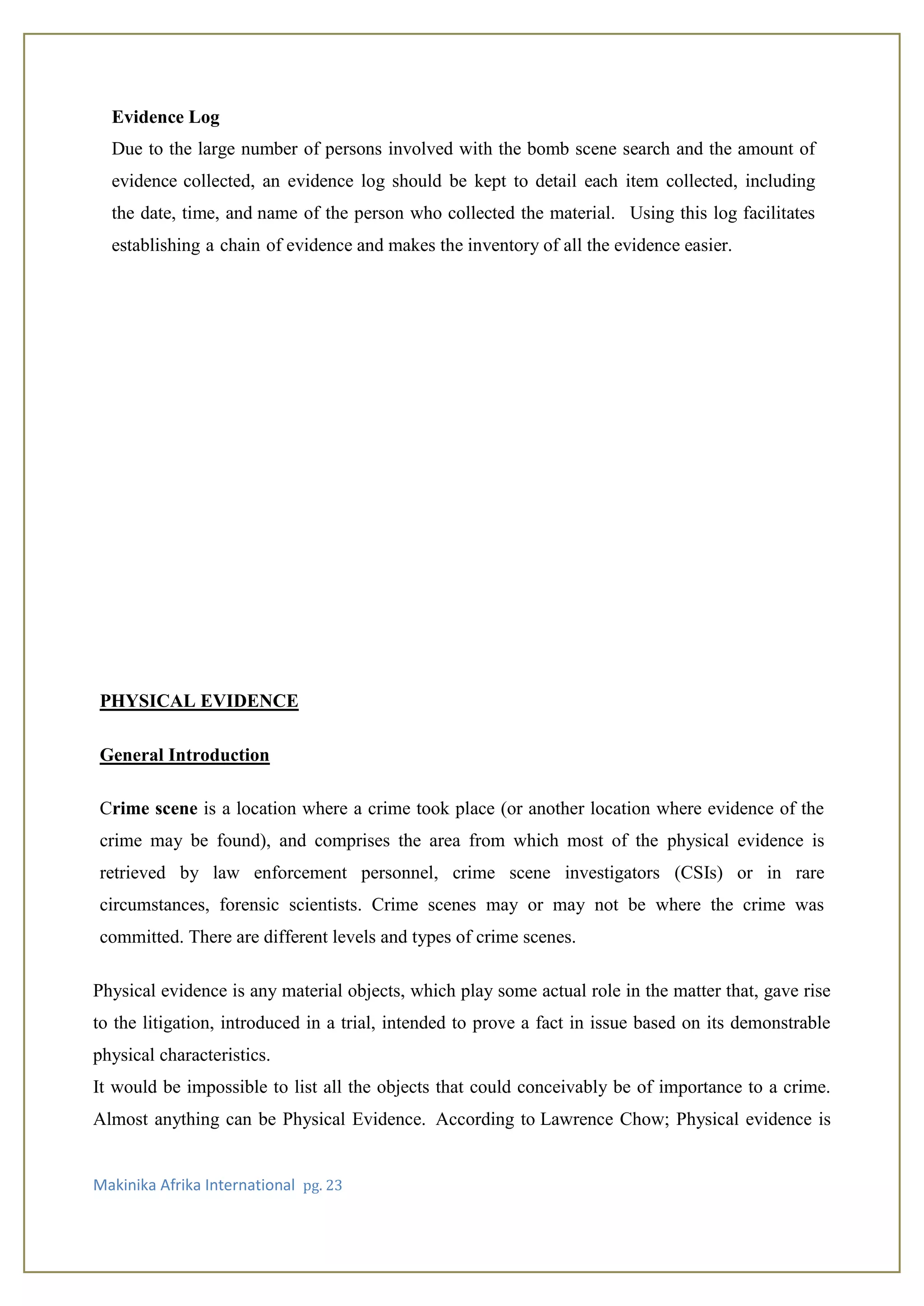 CRIME SCENE MANAGEMENT COMPILED | PDF
