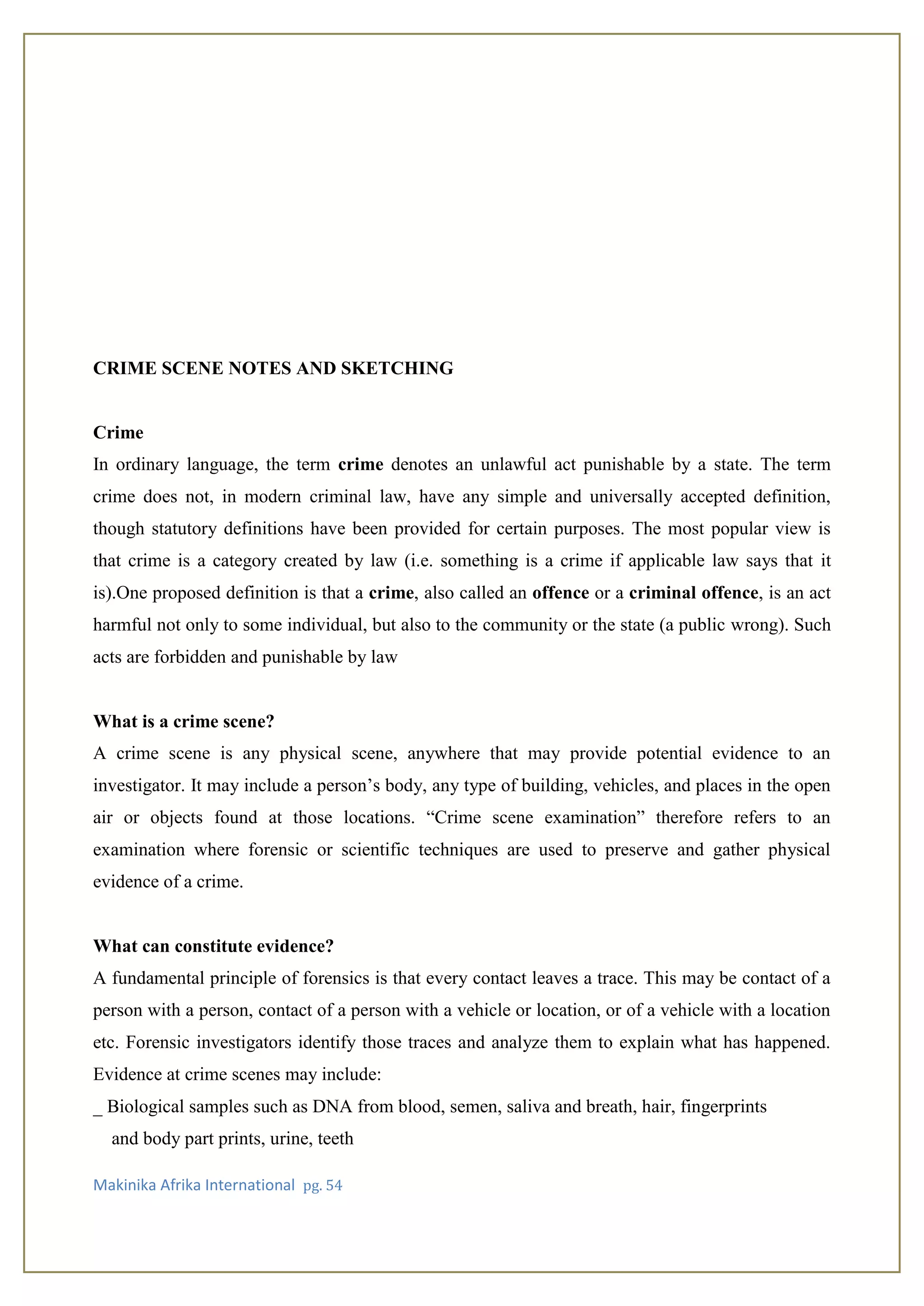 CRIME SCENE MANAGEMENT COMPILED | PDF