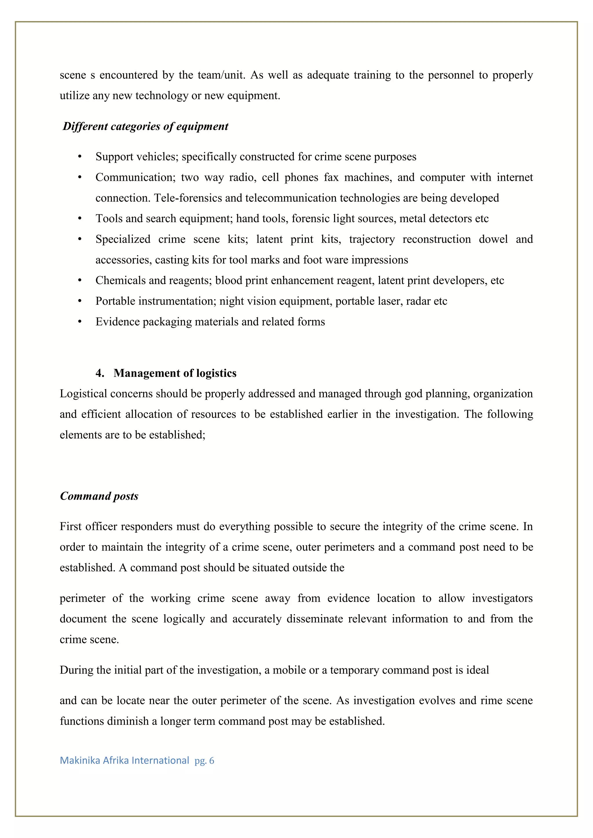 CRIME SCENE MANAGEMENT COMPILED | PDF