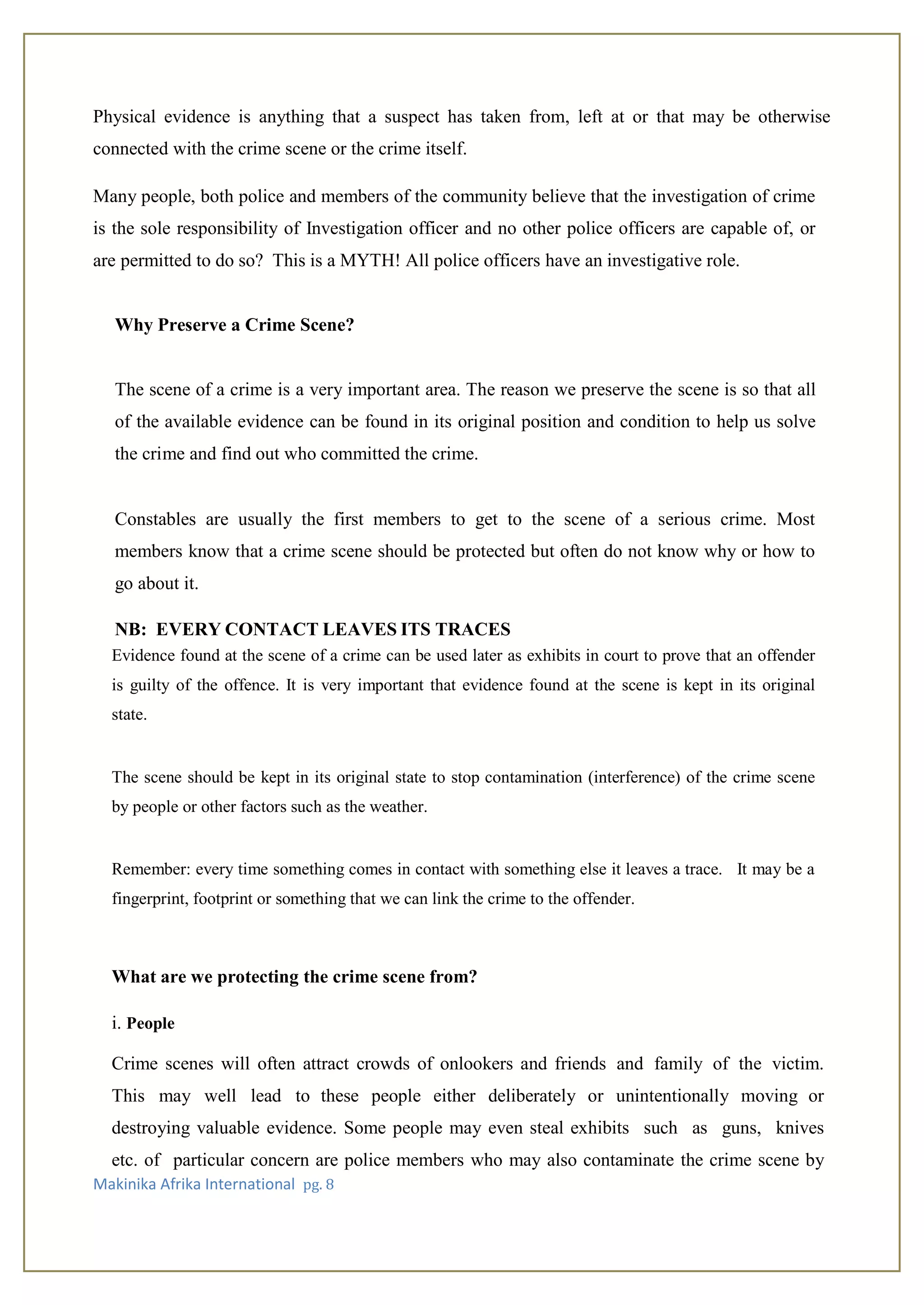 CRIME SCENE MANAGEMENT COMPILED | PDF