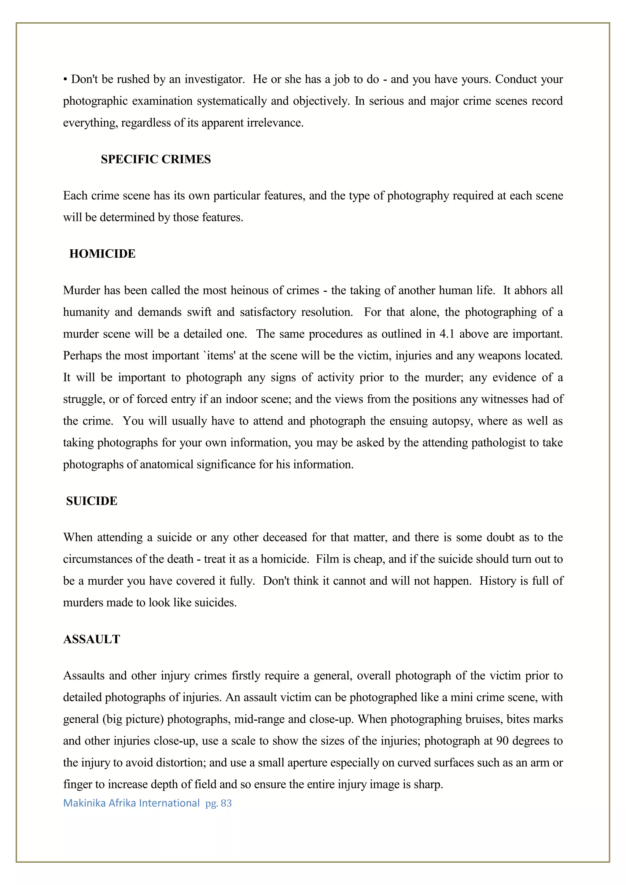 CRIME SCENE MANAGEMENT COMPILED | PDF
