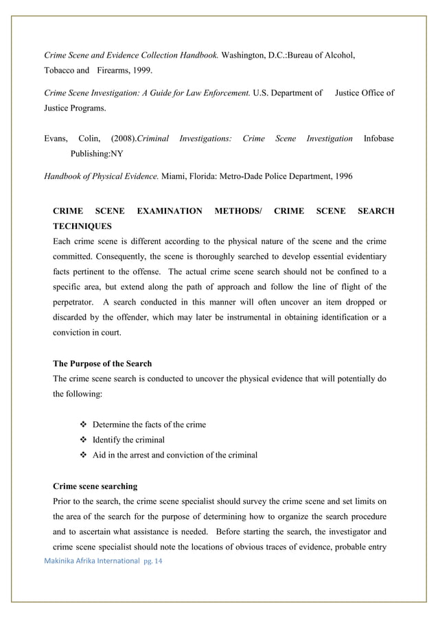 CRIME SCENE MANAGEMENT COMPILED | PDF