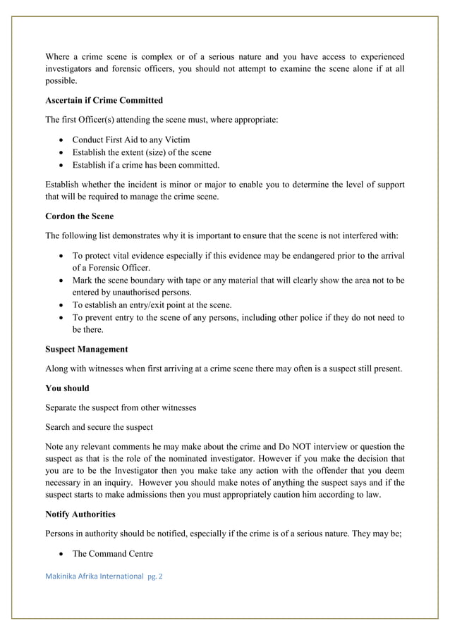 CRIME SCENE MANAGEMENT COMPILED | PDF