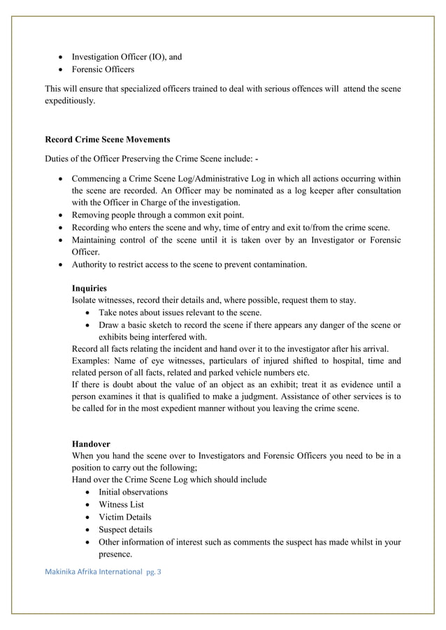 CRIME SCENE MANAGEMENT COMPILED | PDF