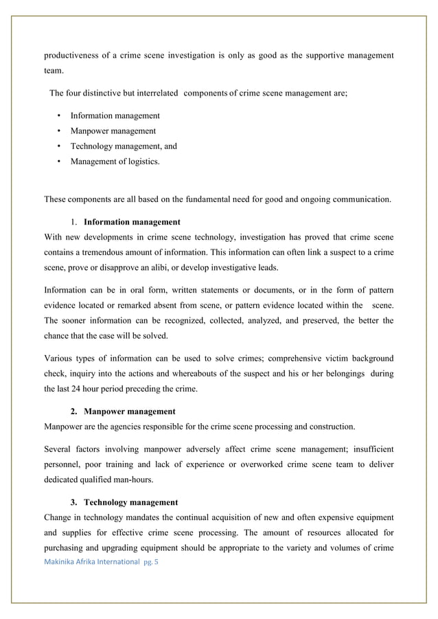 CRIME SCENE MANAGEMENT COMPILED | PDF