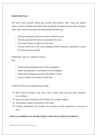 CRIME SCENE MANAGEMENT COMPILED | PDF