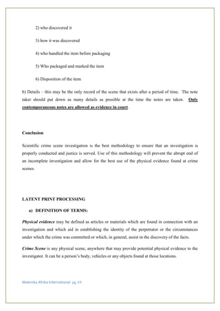 CRIME SCENE MANAGEMENT COMPILED | PDF