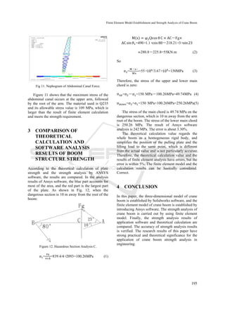 Finite Element Model Establishment and Strength Analysis of Crane Boom | PDF