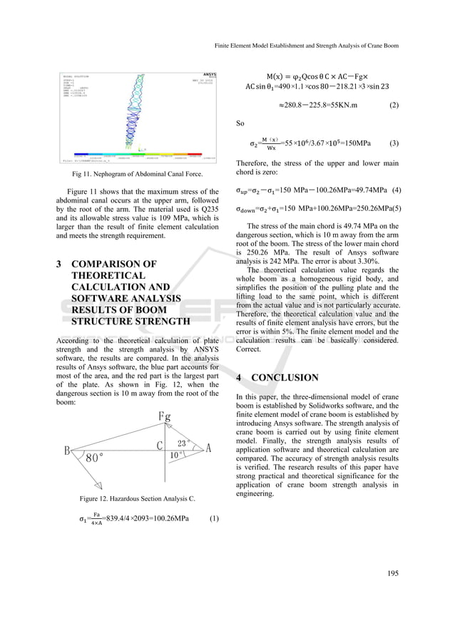 Finite Element Model Establishment and Strength Analysis of Crane Boom | PDF