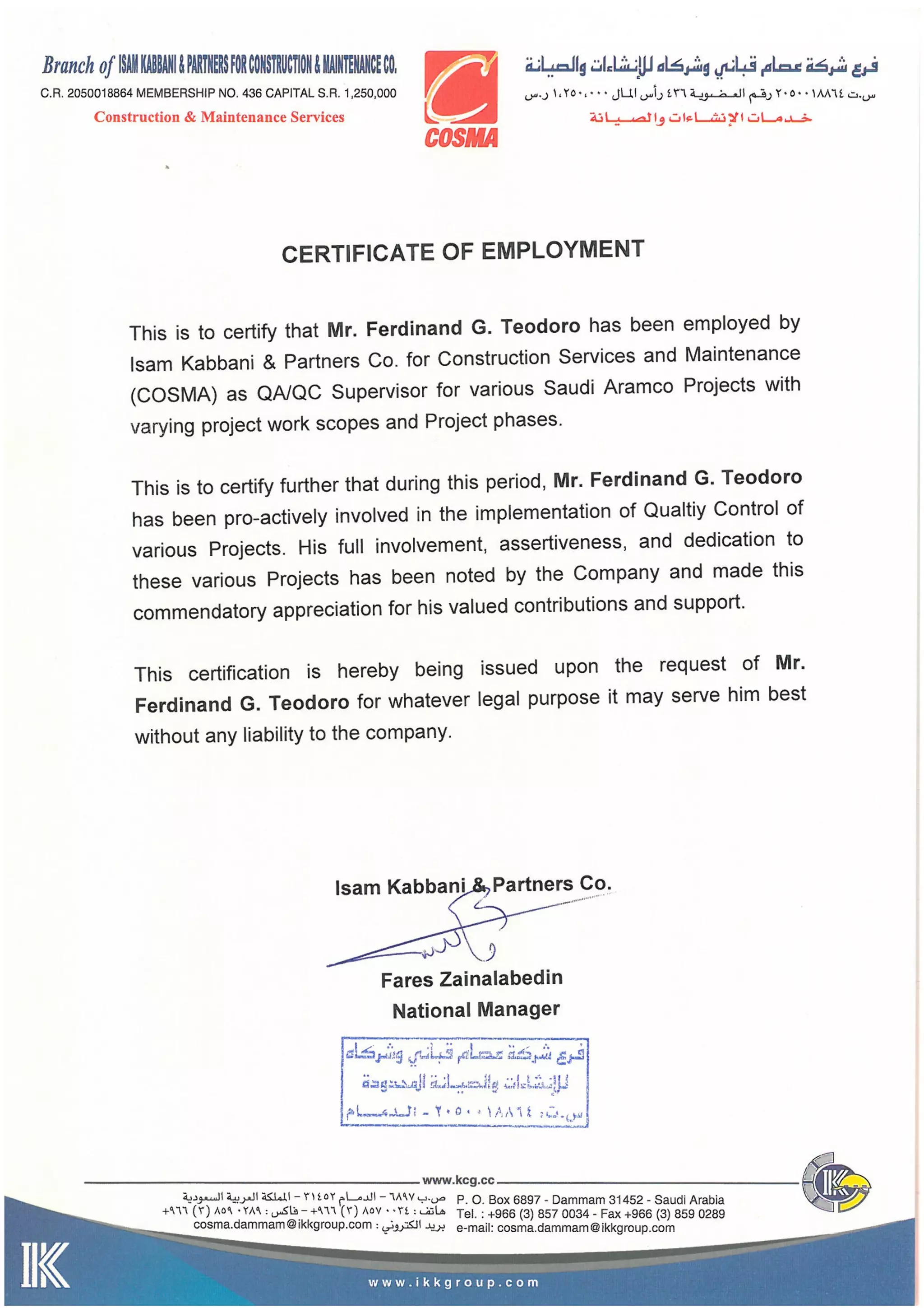 abroad employment certificates | PDF