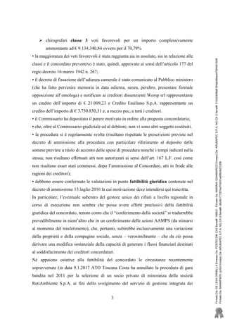 Decreto di omologa del concordato preventivo di Aamps | PDF