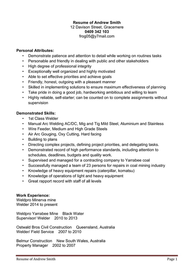 Resume 1 | PDF