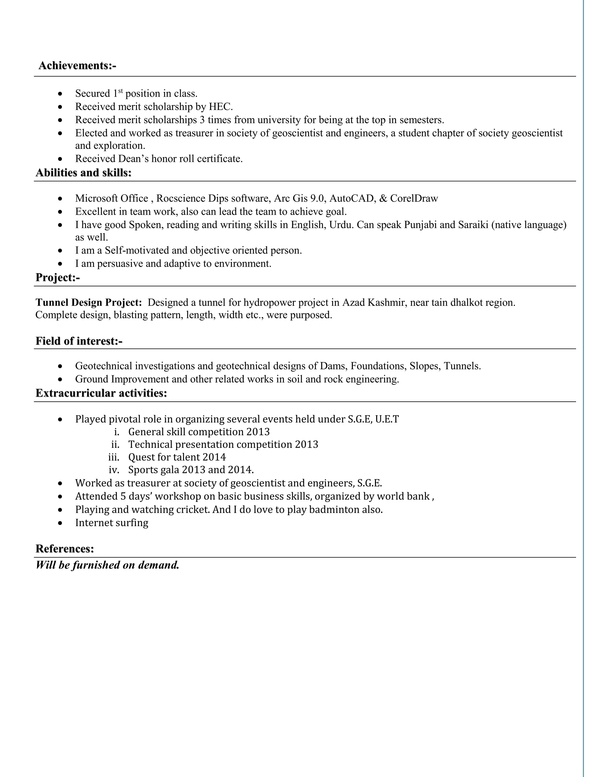 Cv_Usman_Majeed_Geological_g | PDF