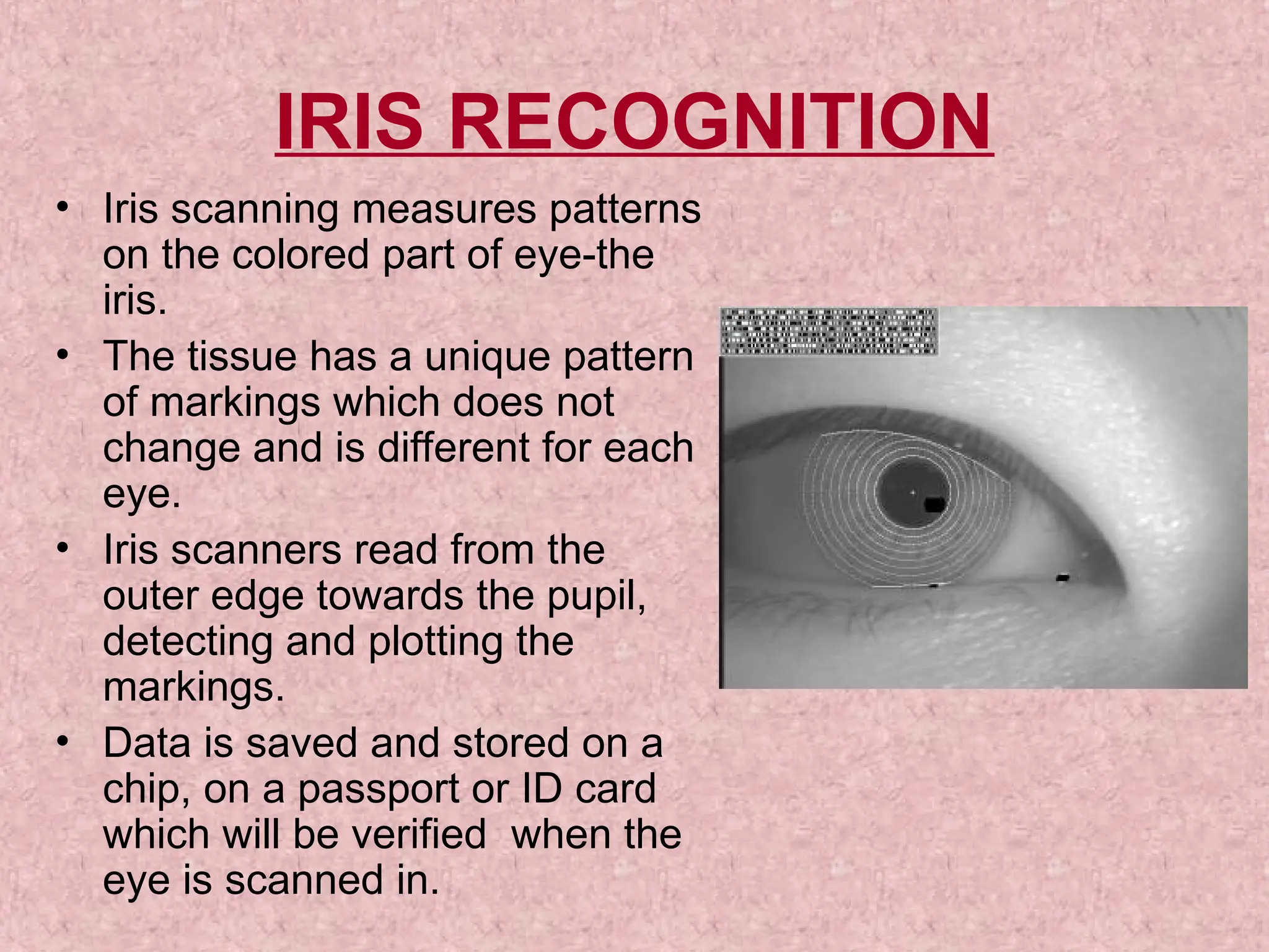 Envisioning the future using iris scanning biometrics | PPT