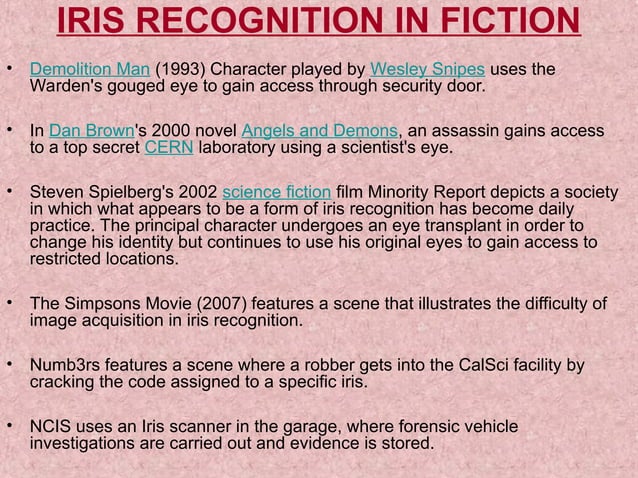 Envisioning the future using iris scanning biometrics | PPT