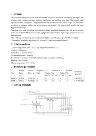 RBM Type Outdoor metering unit catalog | PDF