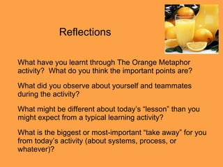Systems Thinking The Orange Metaphor | PPT