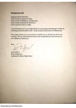 Letter of Appreciation-Colorguard | PDF