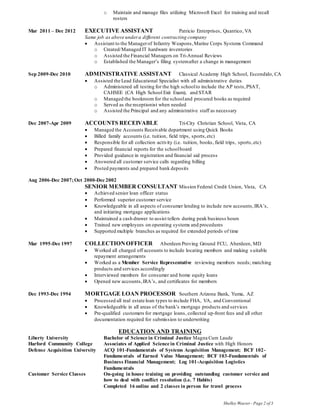 Weaver, Shelley Resume