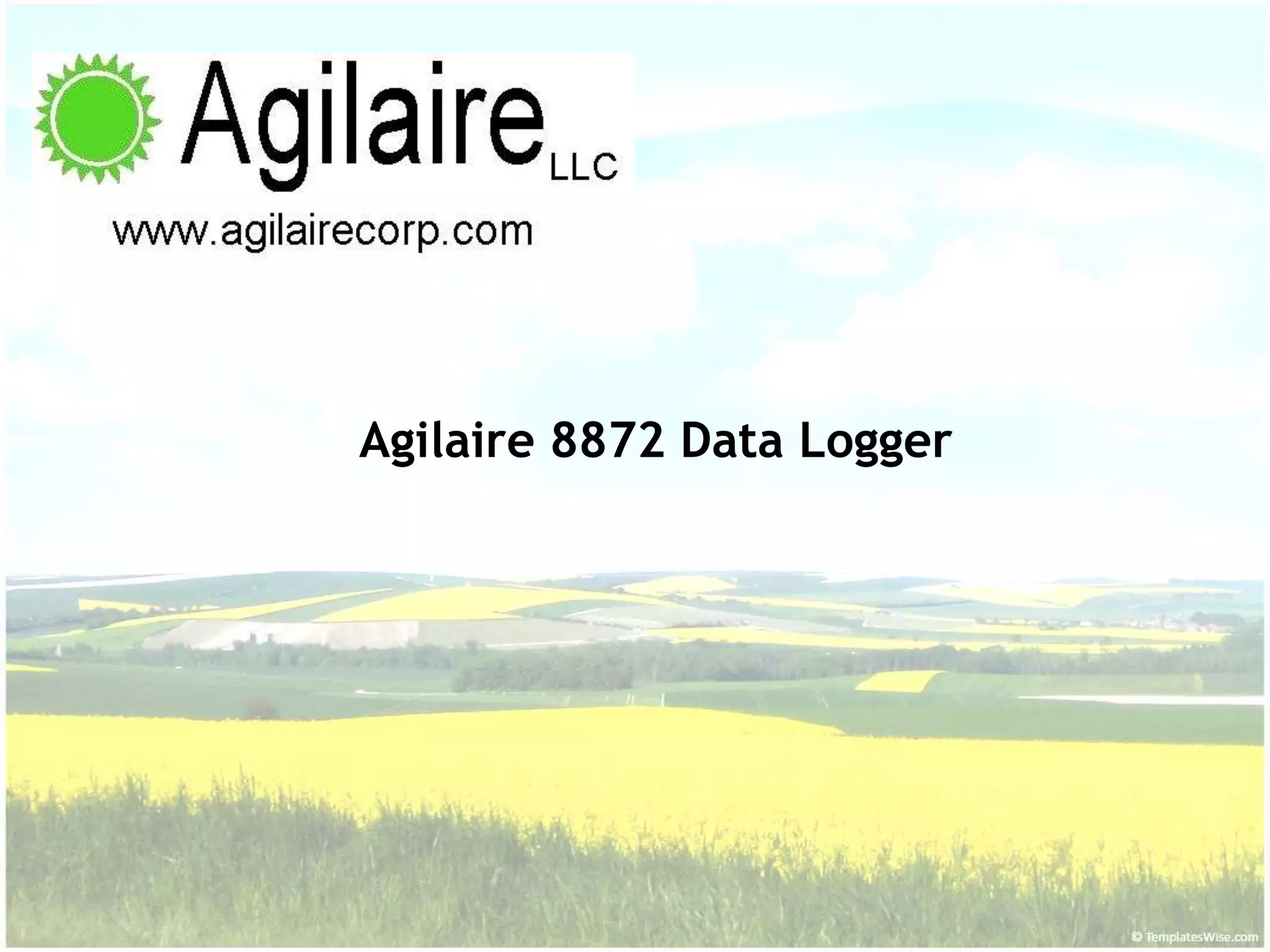 Agilaire 8872 Data Logger | PPTX