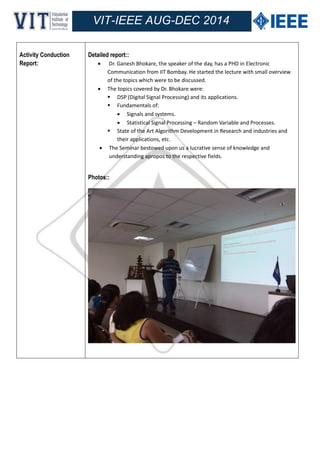 Report of Guest Lecture by Ganesh Bokhare | PDF | Computer Software and ...