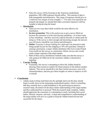 Adidas 'Sneakerhead Market' Research Plan | PDF