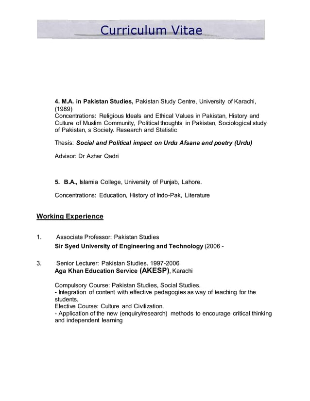 CV of DR Arshad Javed Rizvi | PDF