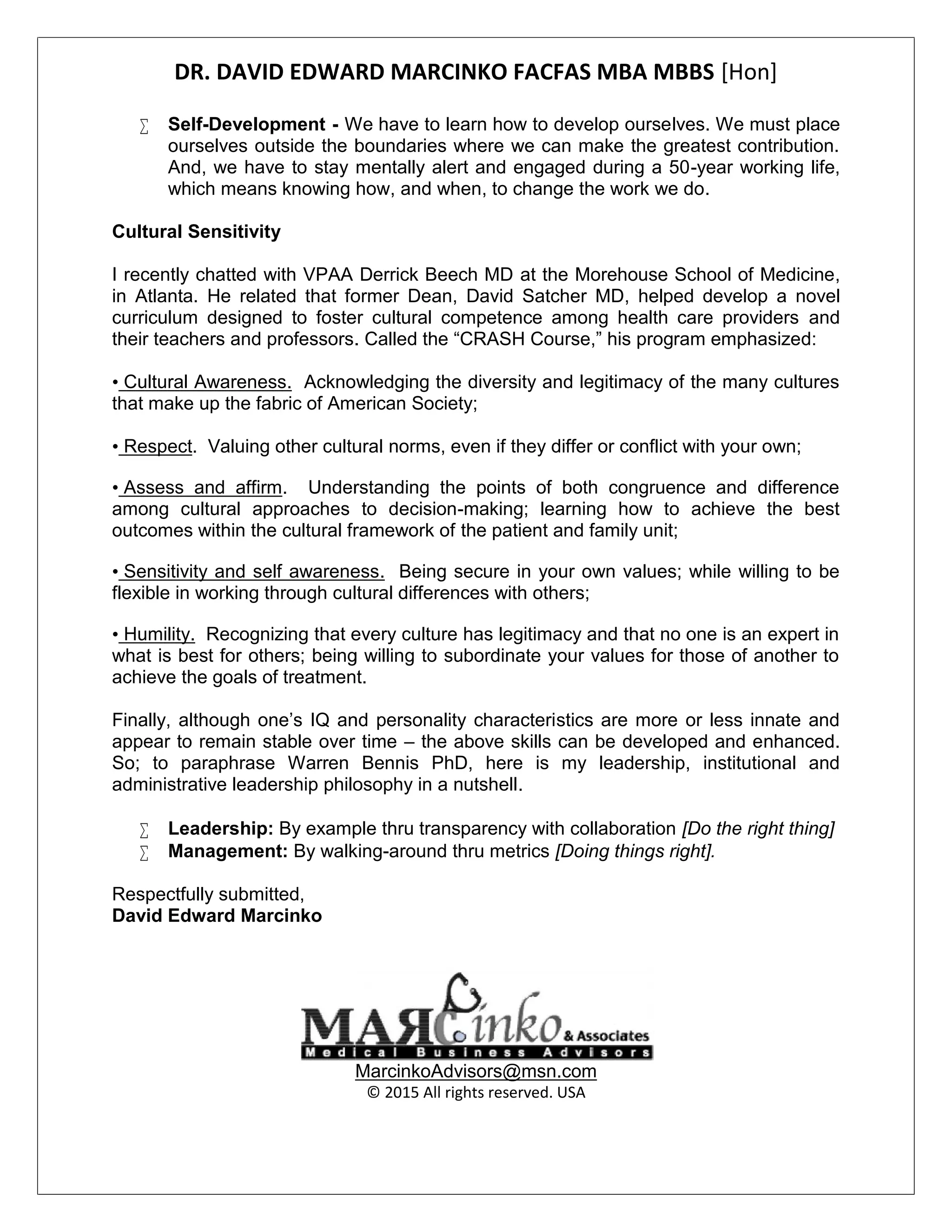 Marcinko Leadership Philosophy | PDF