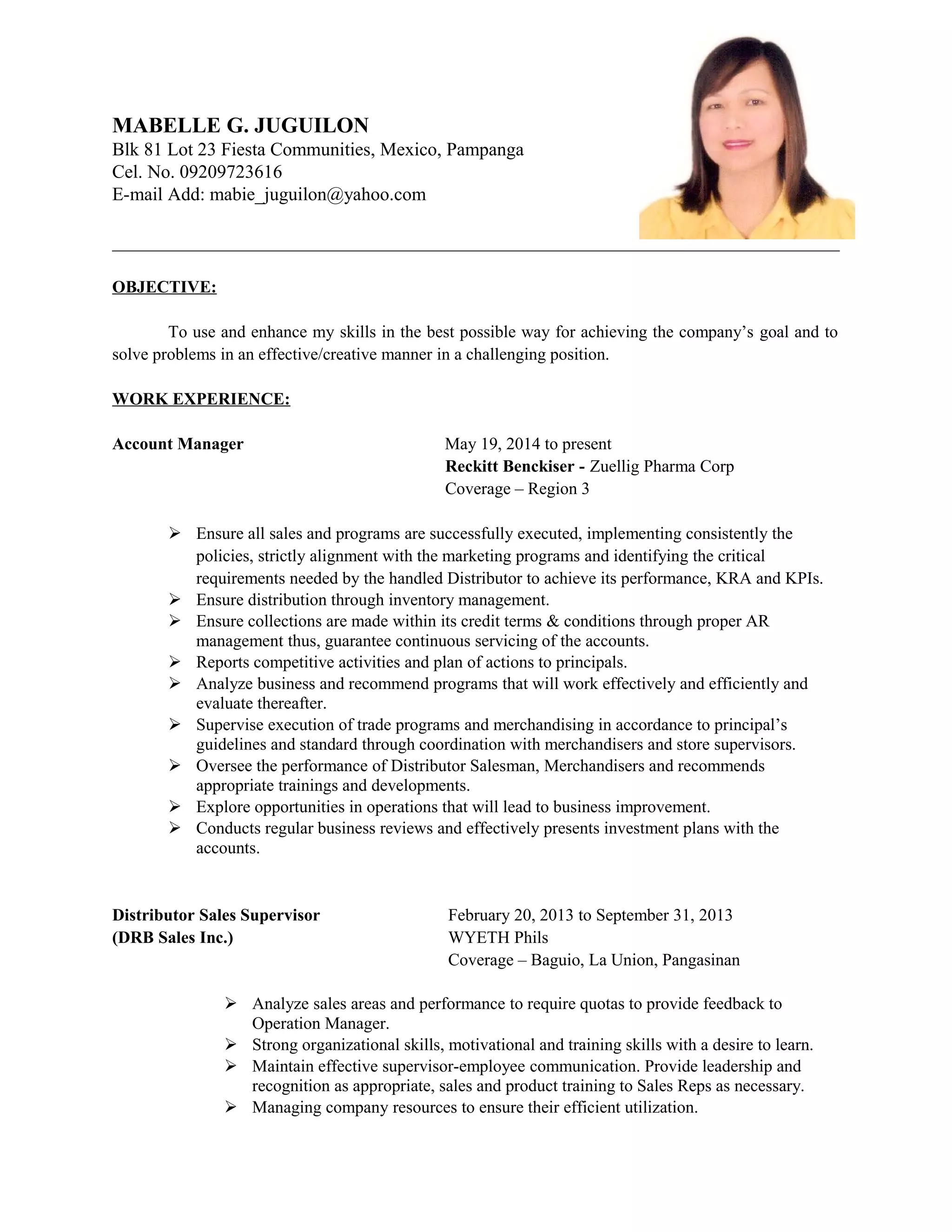 Resume of MJ (1) | DOC