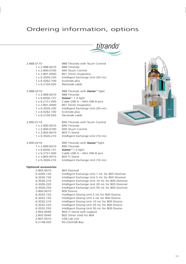 888 Titrando for Titration Applications from Metrohm | PDF