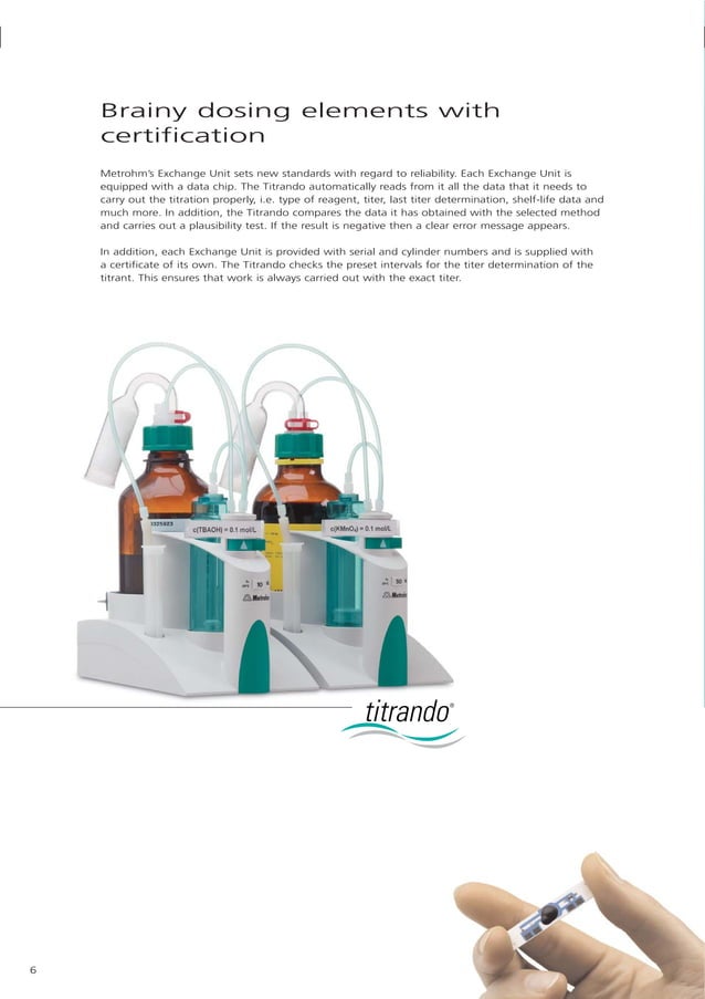 888 Titrando for Titration Applications from Metrohm | PDF