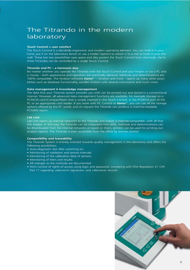 888 Titrando for Titration Applications from Metrohm | PDF