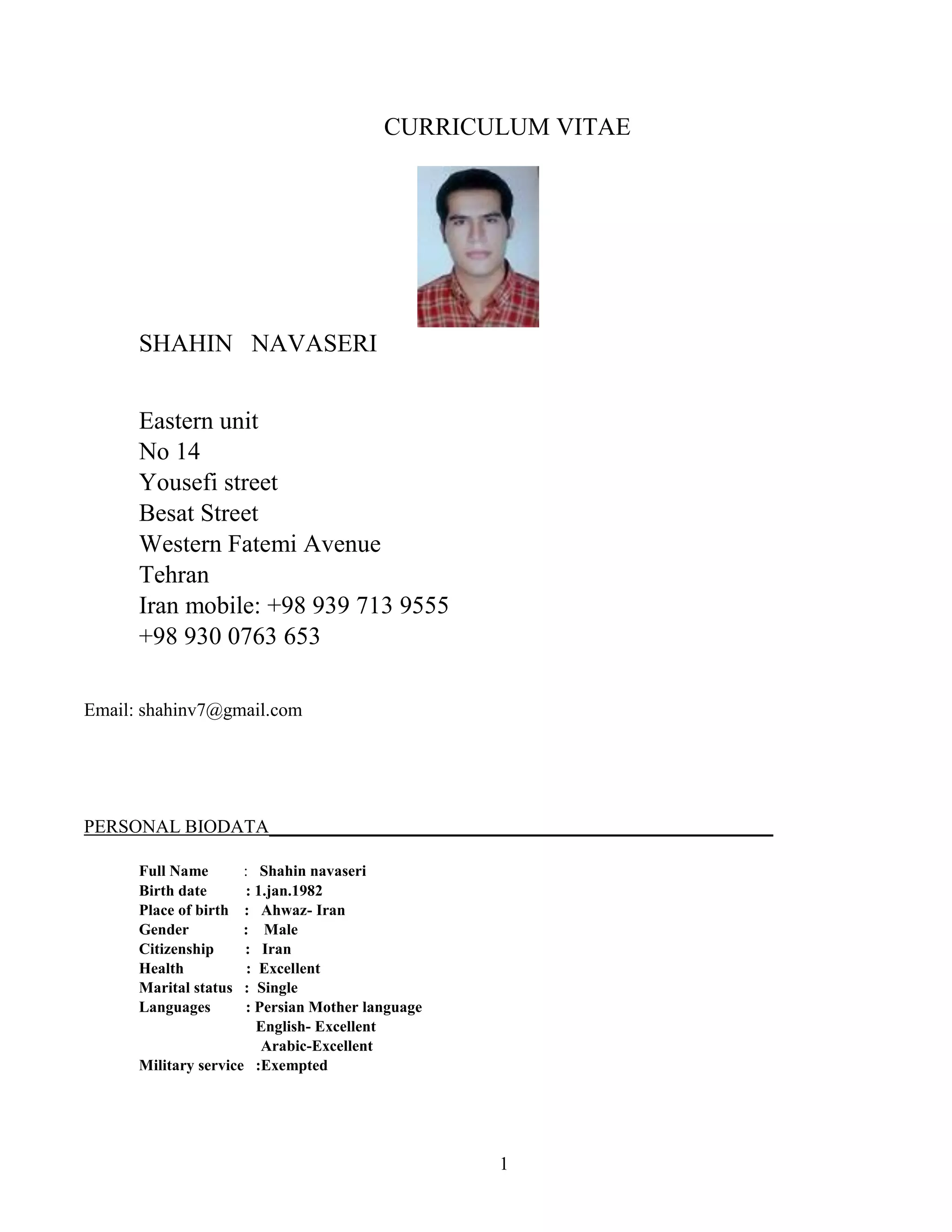 shahin navaseri cv | PDF