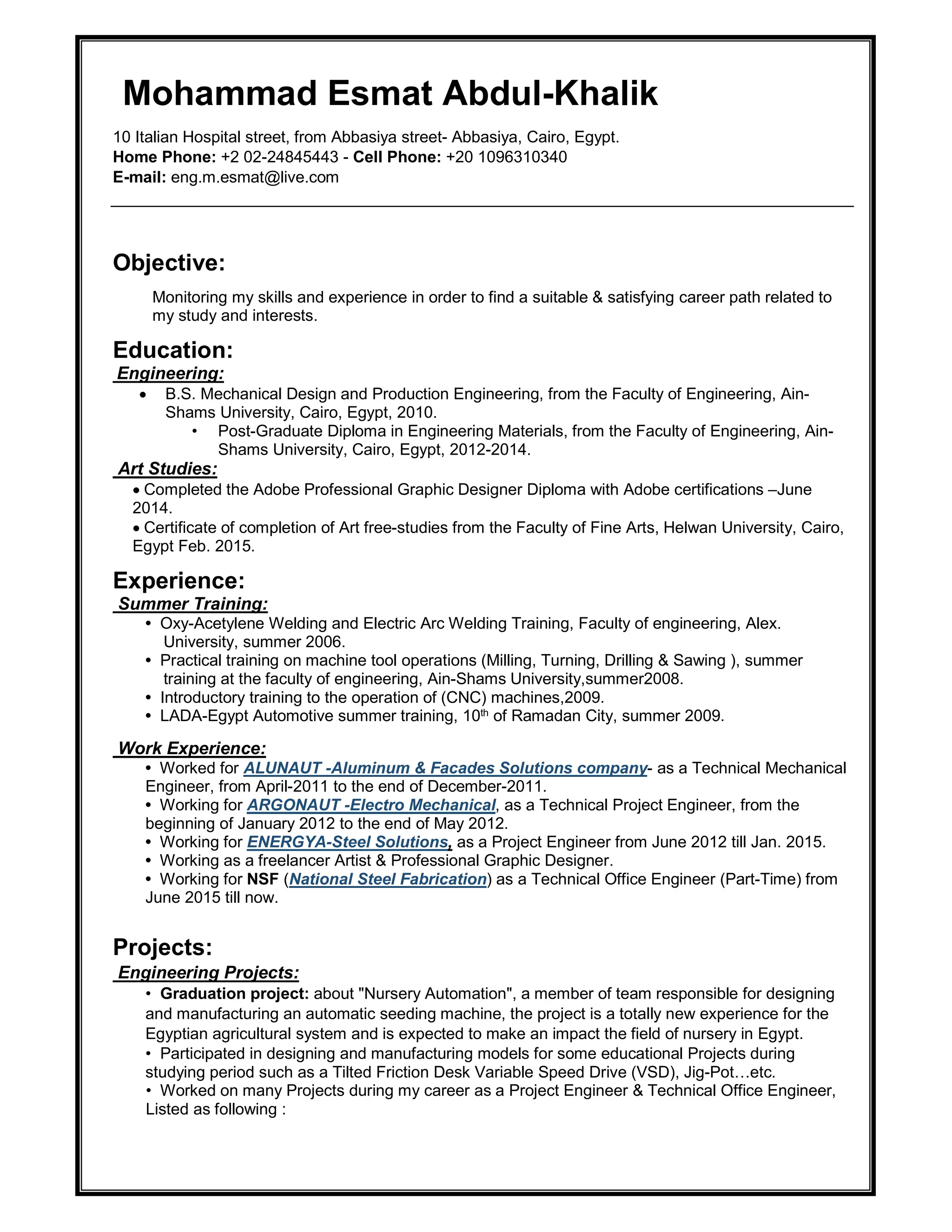 Mohammad Esmat (CV) | PDF