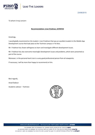 RE- liran Friedman | PDF