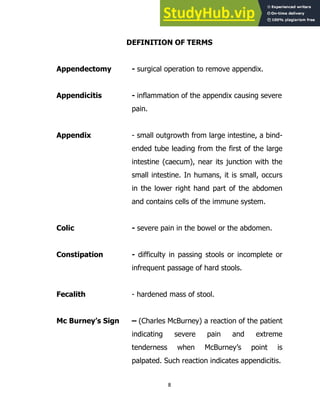 88887820-A-Case-Study-On-Acute-Appendicitis | PDF