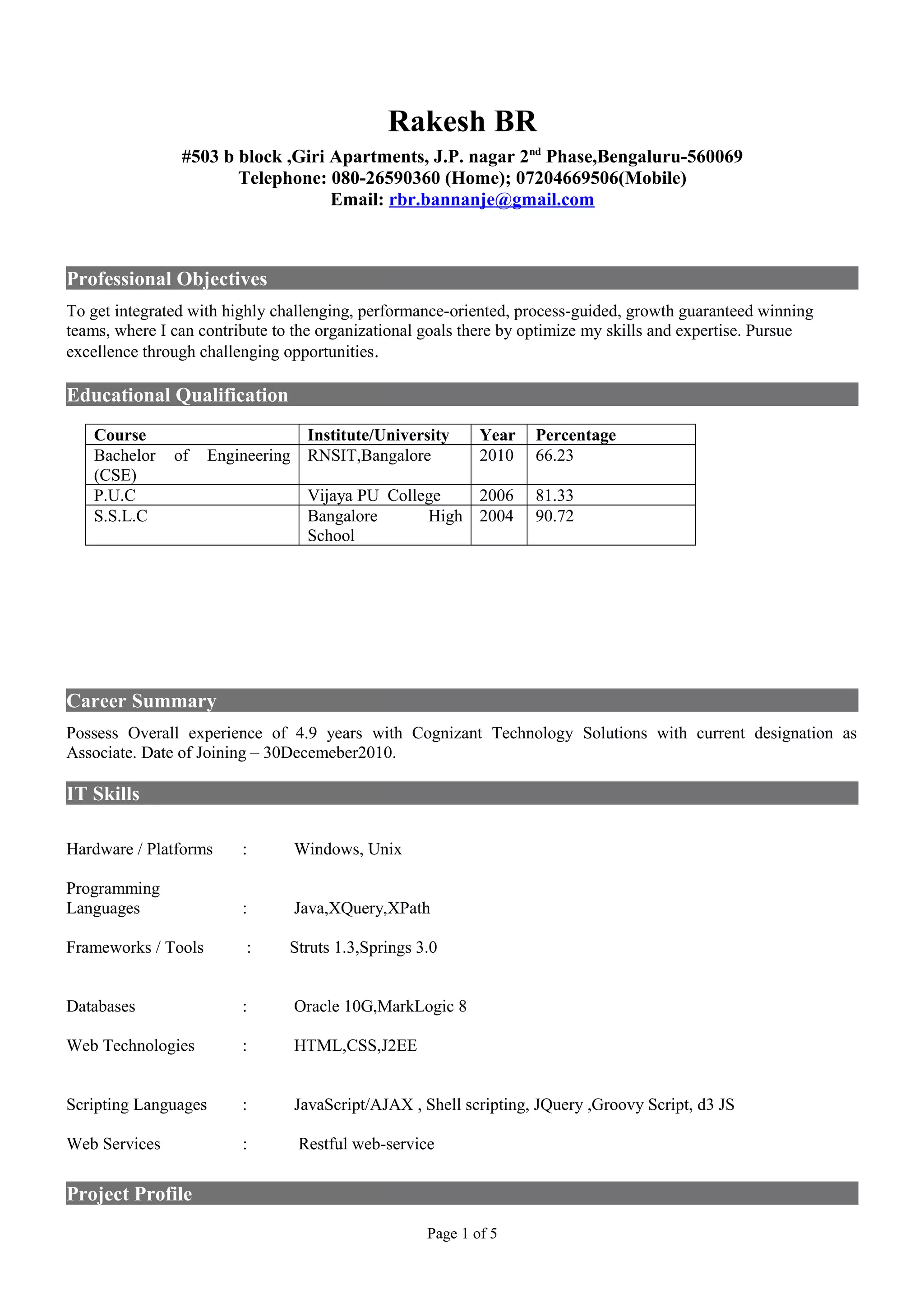 Rakesh_Resume | PDF
