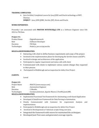 BALA-Resume | DOC | Web Development | Internet