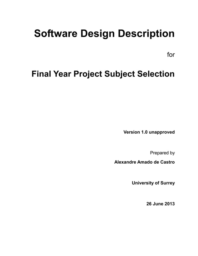 SDD-FinalYearProject | PDF
