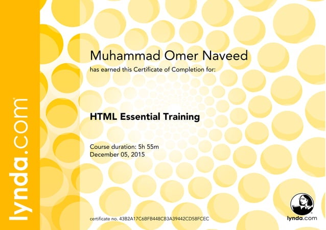 HTMLEssentialTraining_CertificateOfCompletion | PPT